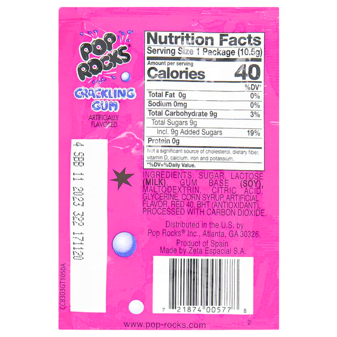 Pop Rocks Bubble Gum (0.33oz) – Sugarush