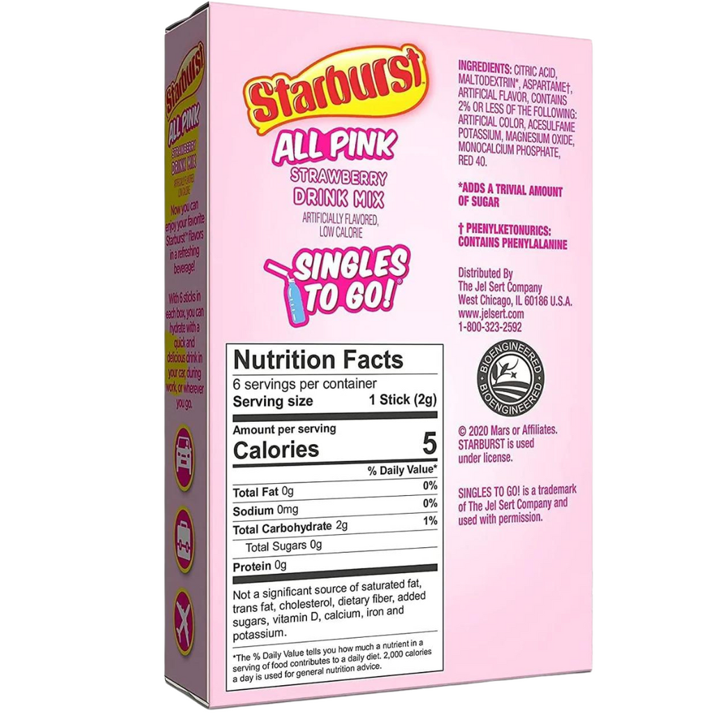 Starburst All Pink Drink Mix Singles To Go (0.43oz) – Sugarush