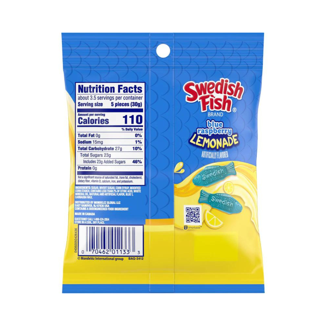 Swedish Fish Blue Raspberry Lemonade Peg Bag (3.59oz) – Sugarush
